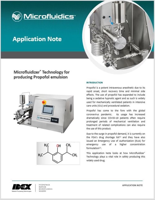 Microfluidizer® Technology for producing Propofol emulsion